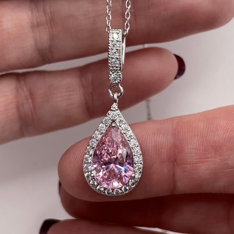 Pink Diamond Pendant - Etsy