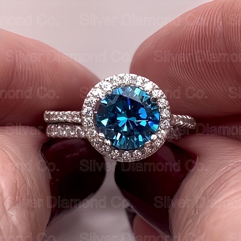 Blue Engagement Ring - Etsy