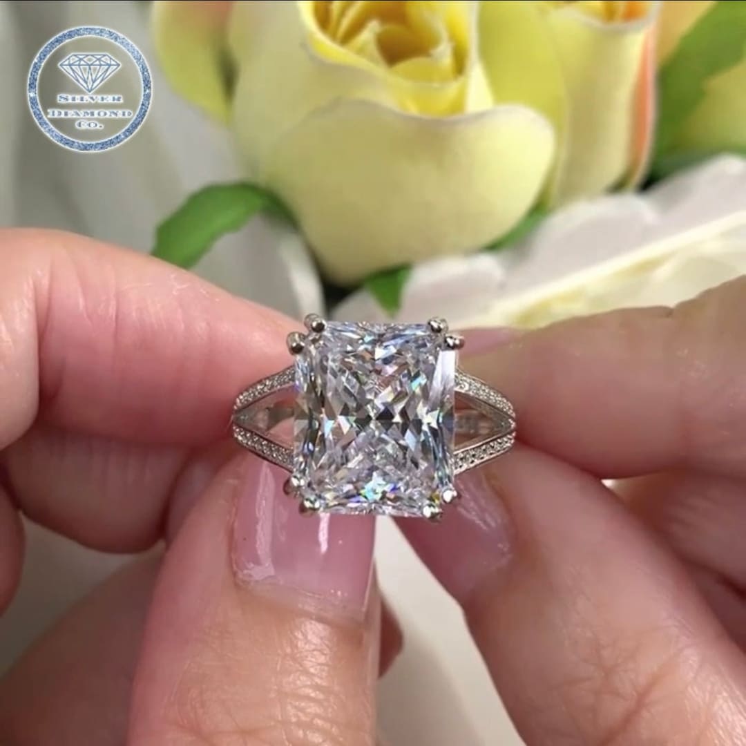 6ct Radiant Lab Created Diamond Engagement Ring Anniversary Statement ...