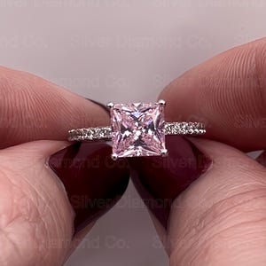 Pink Diamond Ring 1.5 Pink Princess Engagement Ring Wedding Ring ...