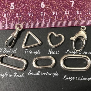 Sterling Silver Heart/rectangle Hinged Clasp: Interchangeable Charm ...