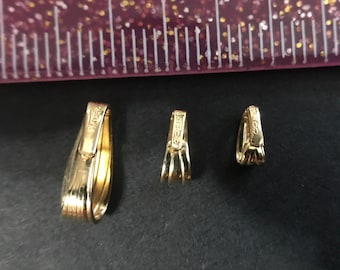 1 Genuine 14K Gold Dainty Bail Connect, Pendant Connector, Bail ...