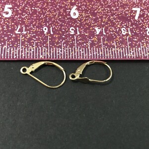 14K Solid Gold Leverback Earring Findings: Plain or Tulip Design - Etsy