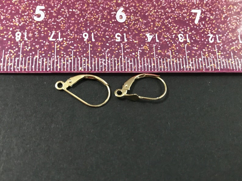 14K Solid Gold Leverback Earring Findings: Plain or Tulip Design - Etsy