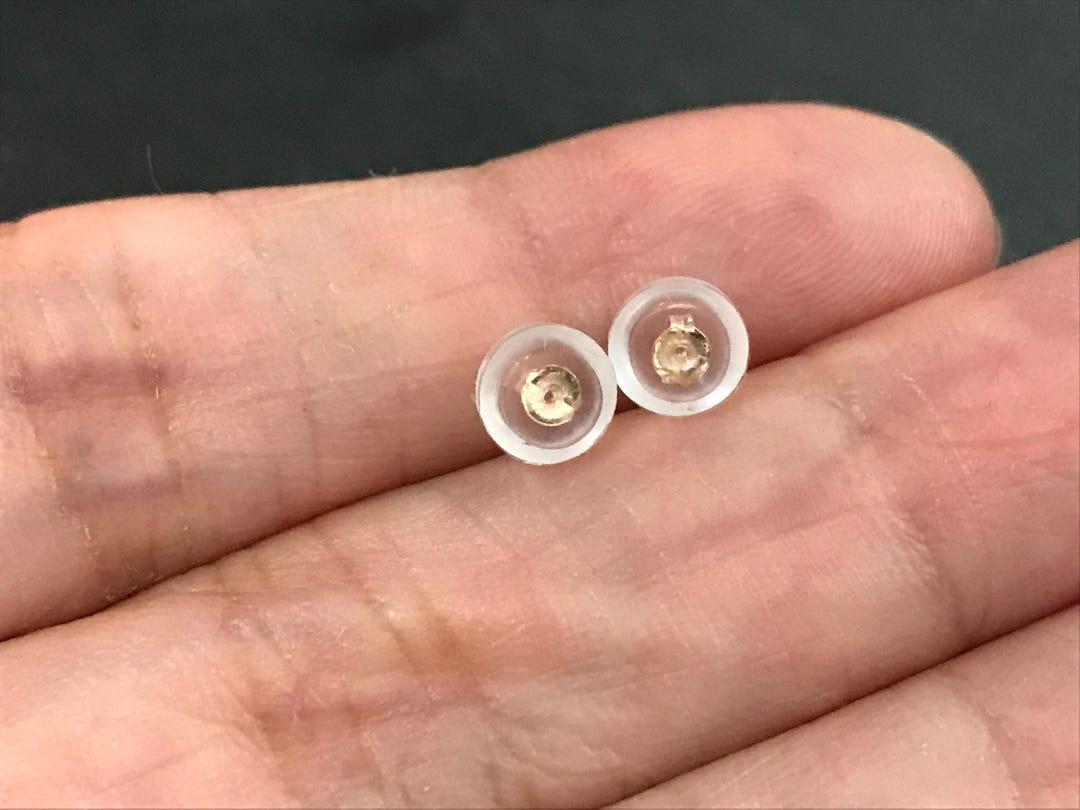 14K Solid Gold Earring Backs With Silicone (pair) - Etsy