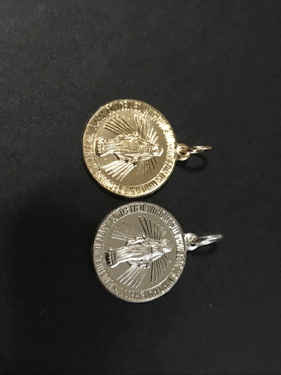 Ultra Sparkly 14K Gold Filled/sterling Silver Blessed Mother Virgin ...