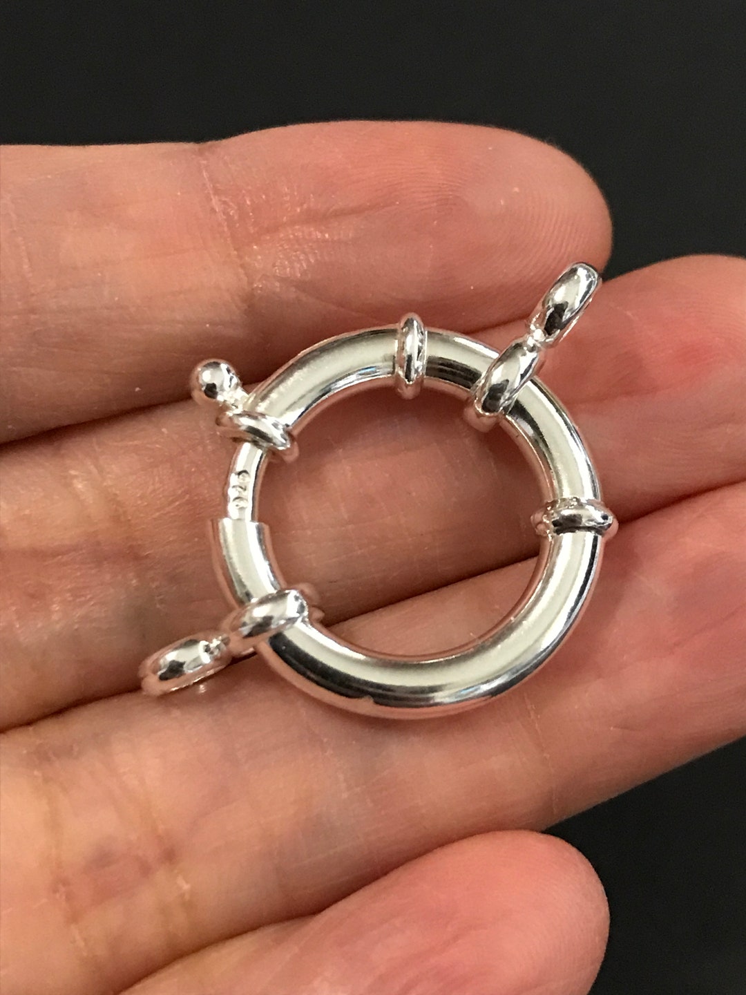 Extra Large Sterling Silver Bolt Ring Clasp: Necklace Closure - Etsy