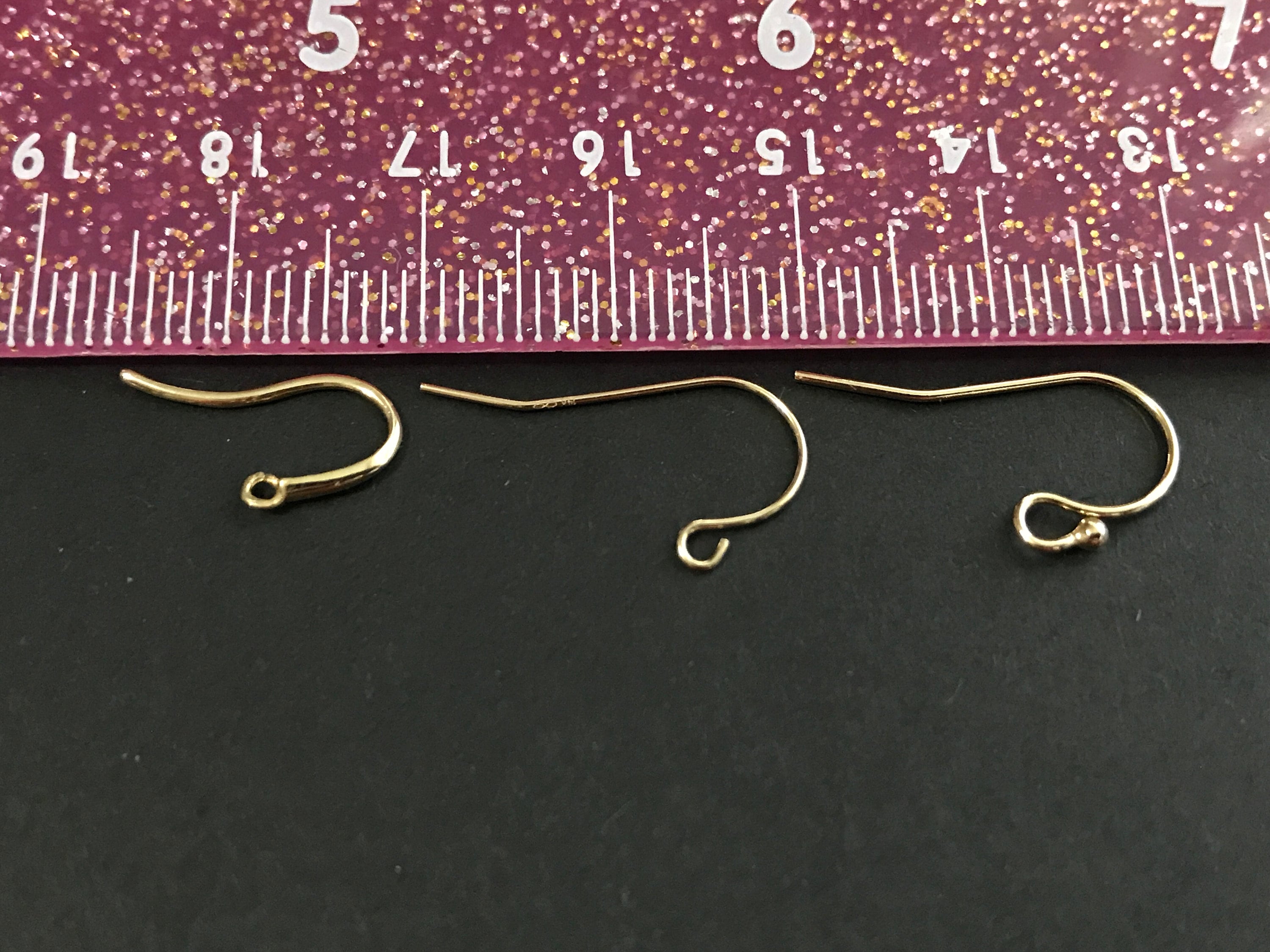 Hallmarked Genuine 14K Solid Gold Fish Hook Earrings. Jewelry Findings ...