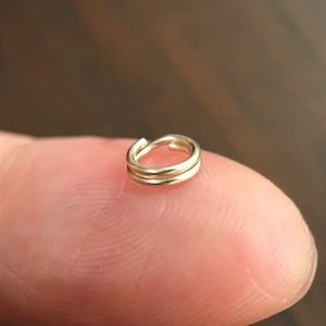 14K Solid Yellow Gold Split Ring. Jewelry Making Components - Etsy