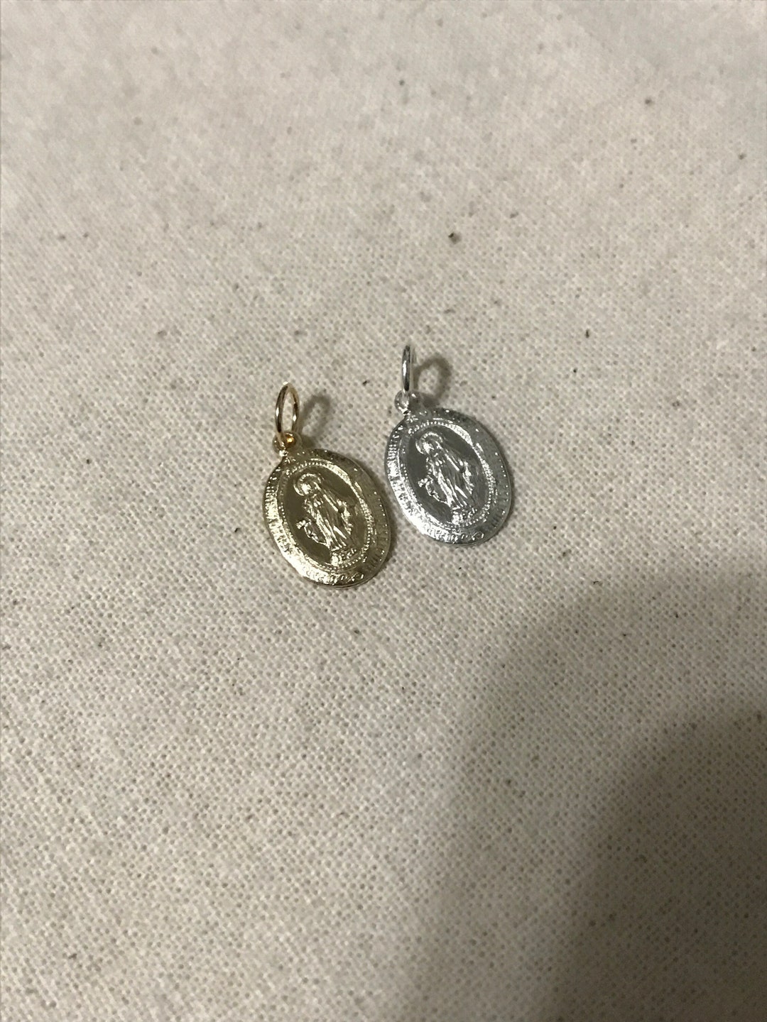 Ultra Sparkly 14K Gold Filled/sterling Silver Oval Blessed Mother ...