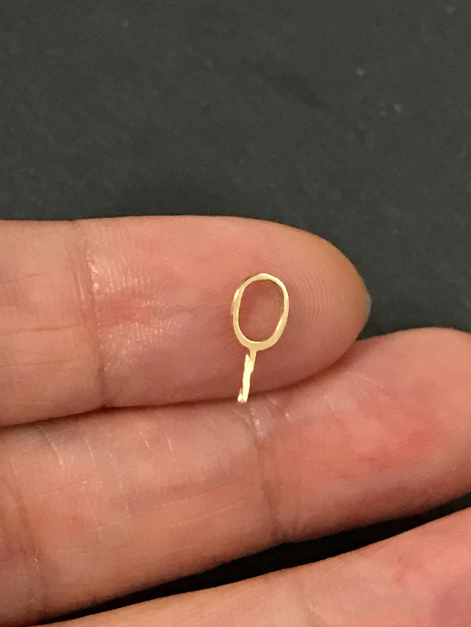 14K Yellow Gold Danity Oval Screw Eye Pin Bail for Half-drilled Pearls ...