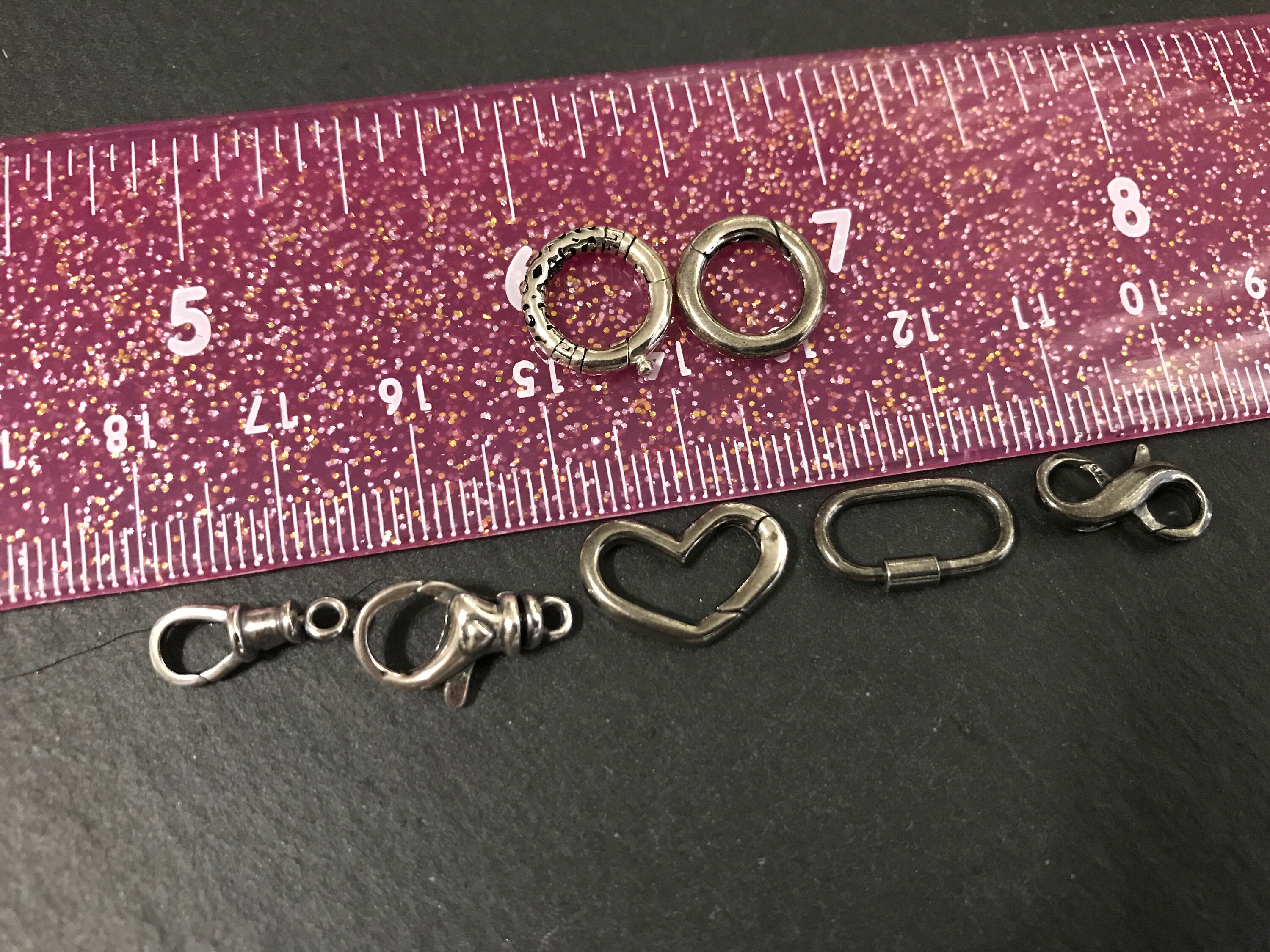 Oxidized Sterling Silver Hinged Clasp: Interchangeable Charm Connector ...