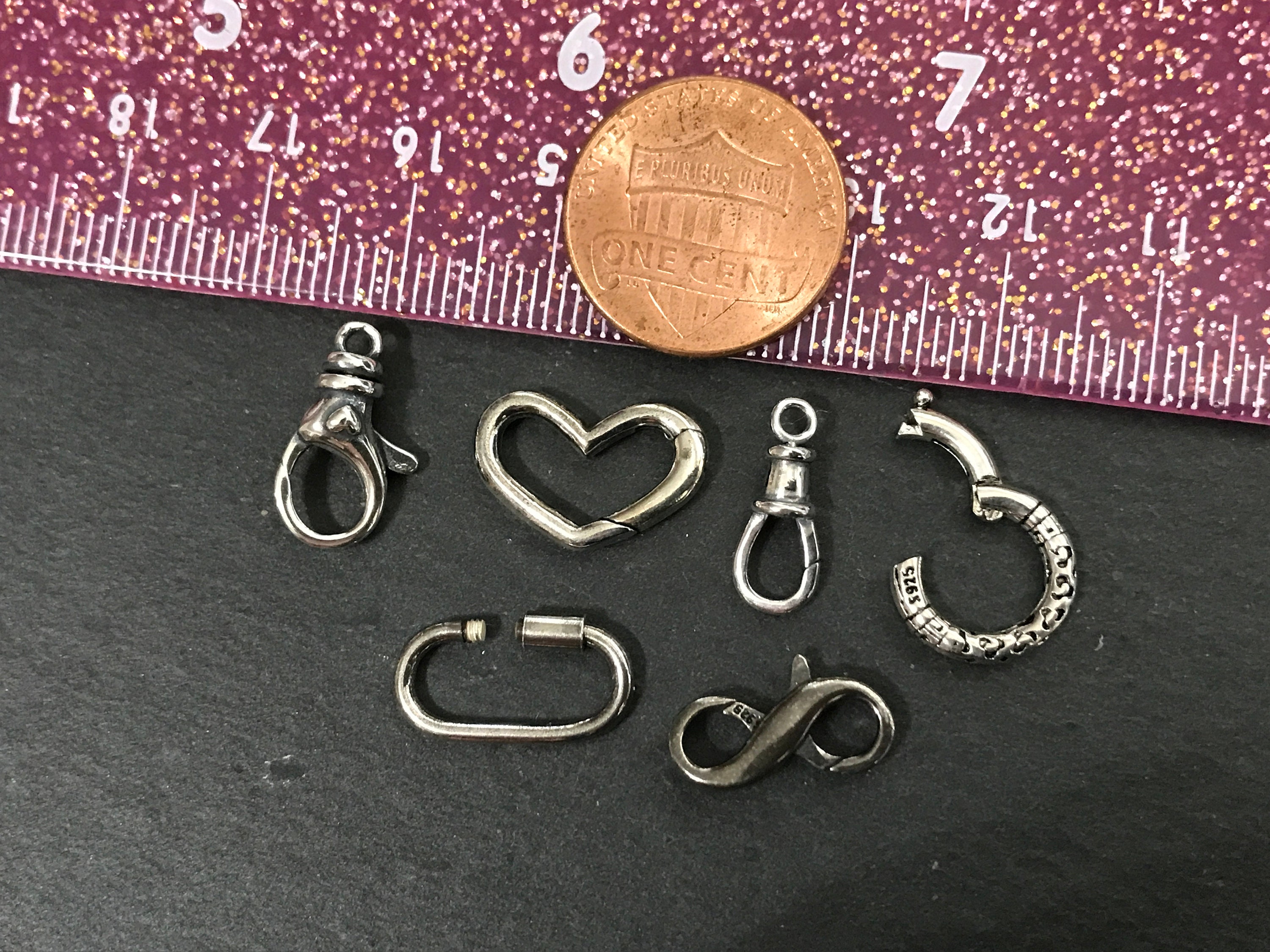 Oxidized Sterling Silver Hinged Clasp: Interchangeable Charm Connector ...