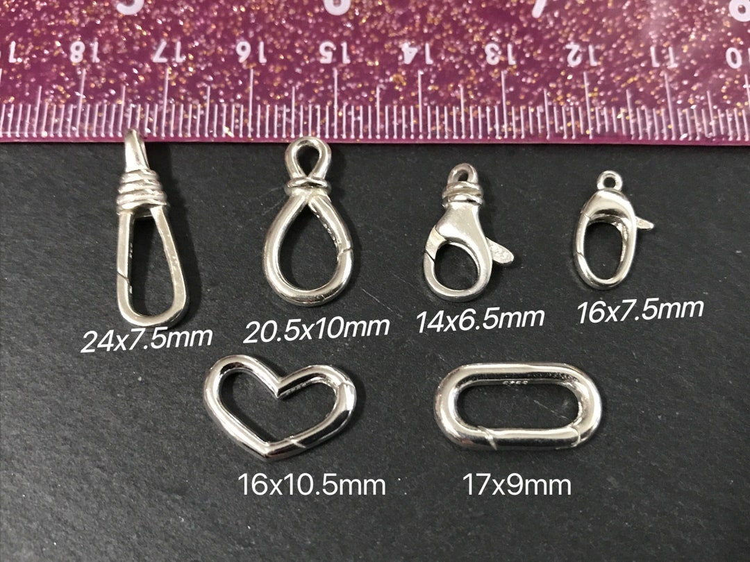 Sterling Silver Hinged Charm Clasp: Heart, Swivel, Link Connector - Etsy