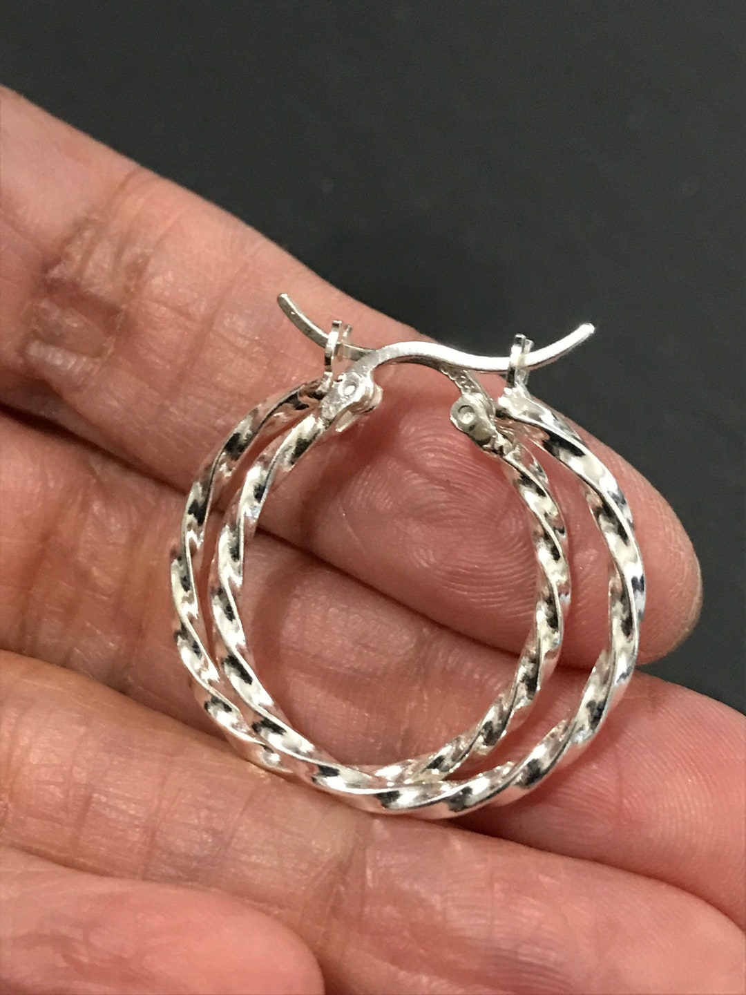 Sterling Silver Twisted Hoop Earrings: High Polish, Hypoallergenic - Etsy