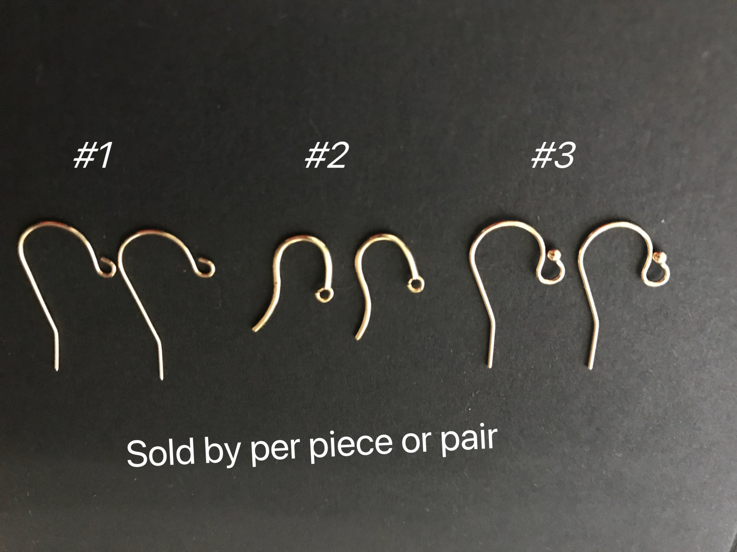 Hallmarked Genuine 14K Solid Gold Fish Hook Earrings. Jewelry Findings ...