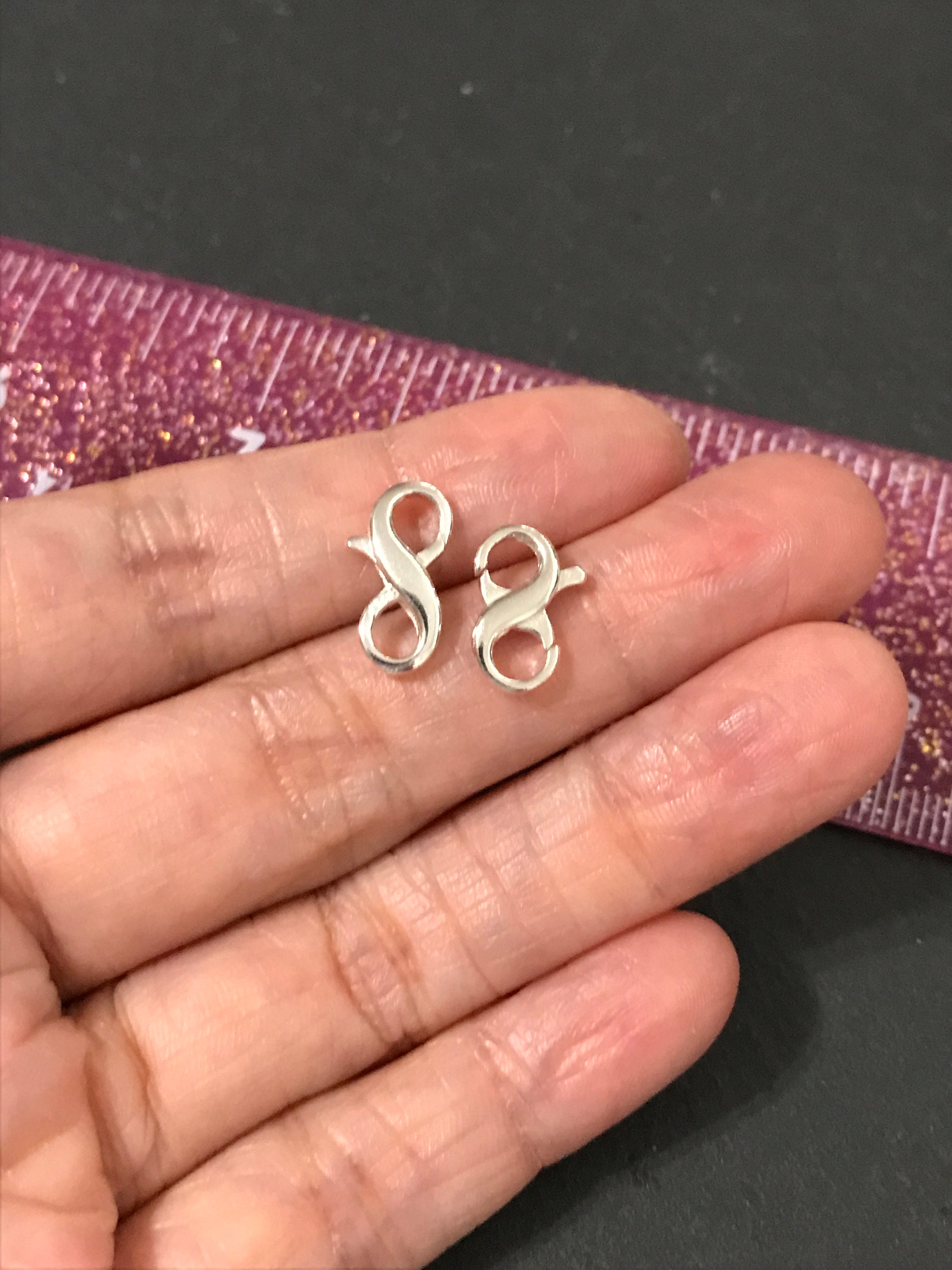 Sterling Silver Infinite Link Connector: Double Open Clasp - Etsy