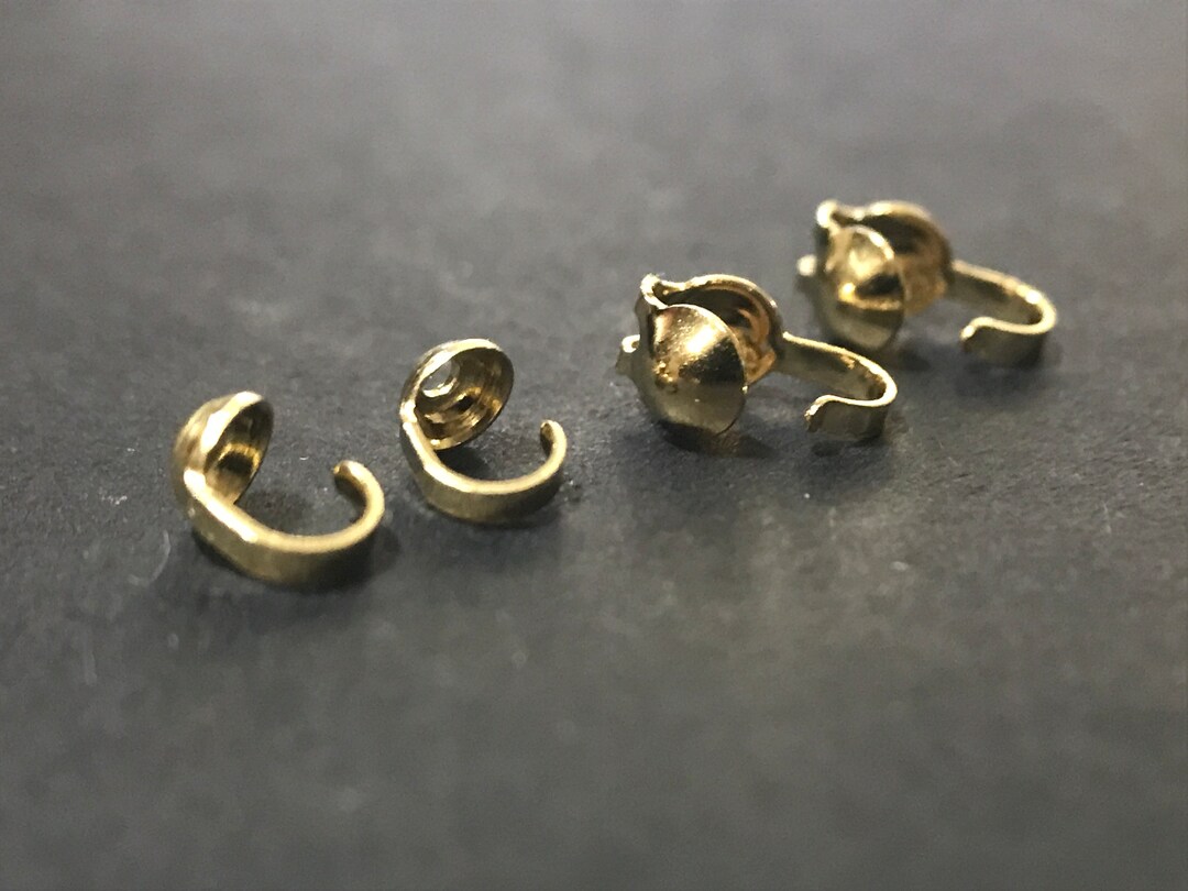14K Solid Yellow Gold Cup Bead Tip: Jewelry Making Component - Etsy