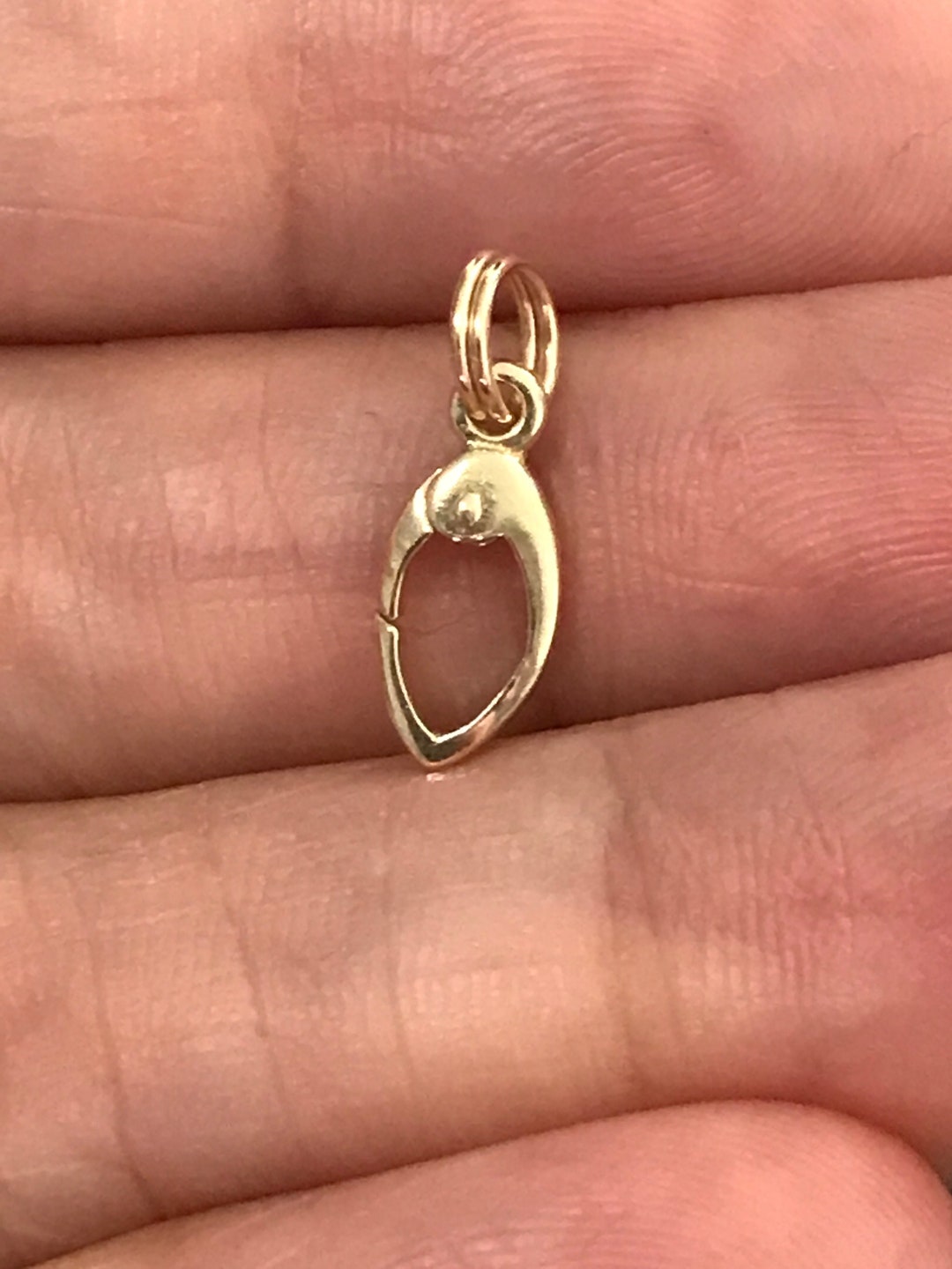 14K Solid Yellow Gold Enhancer Bail: Pendant Slide Connector (5x14.8mm ...