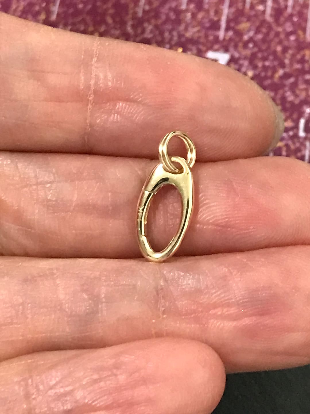 14K Solid Yellow Gold Enhancer Bail: Pendant/charm Holder, Connector ...