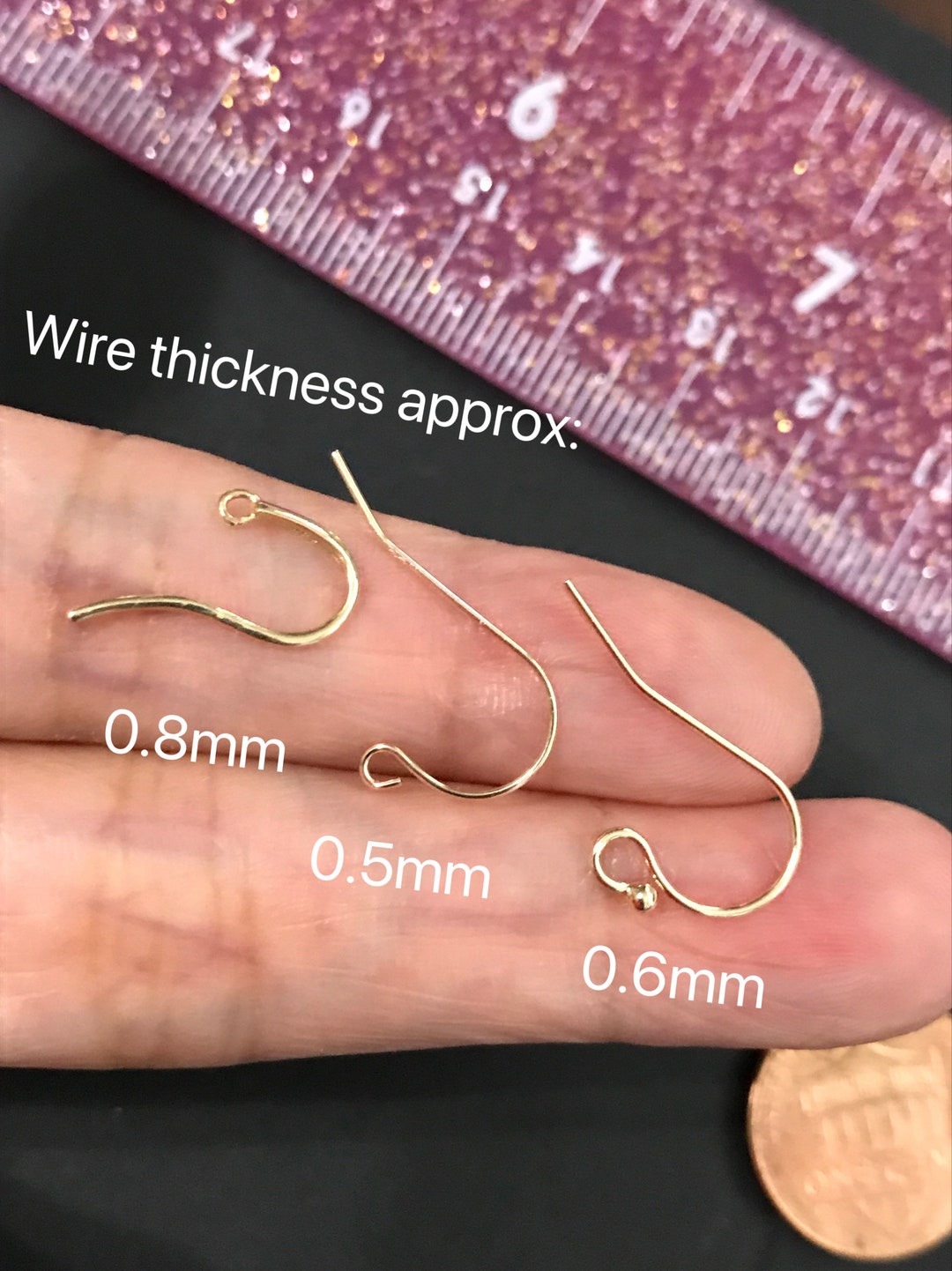 Hallmarked Genuine 14K Solid Gold Fish Hook Earrings. Jewelry Findings ...