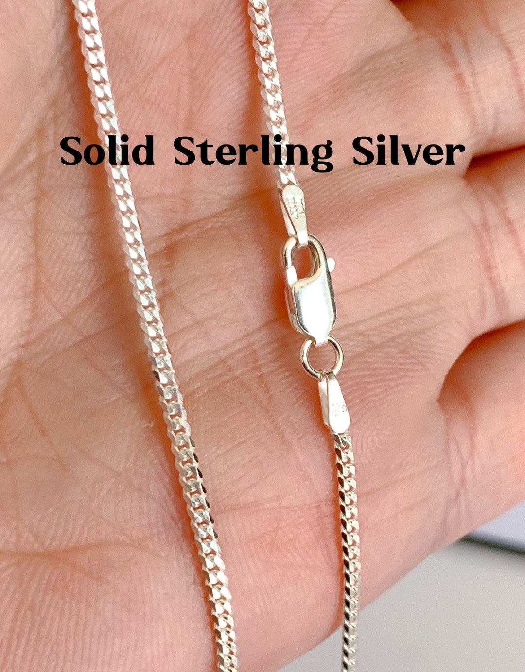 2mm Sterling Silver Curb Chain: Unisex Necklace - Etsy