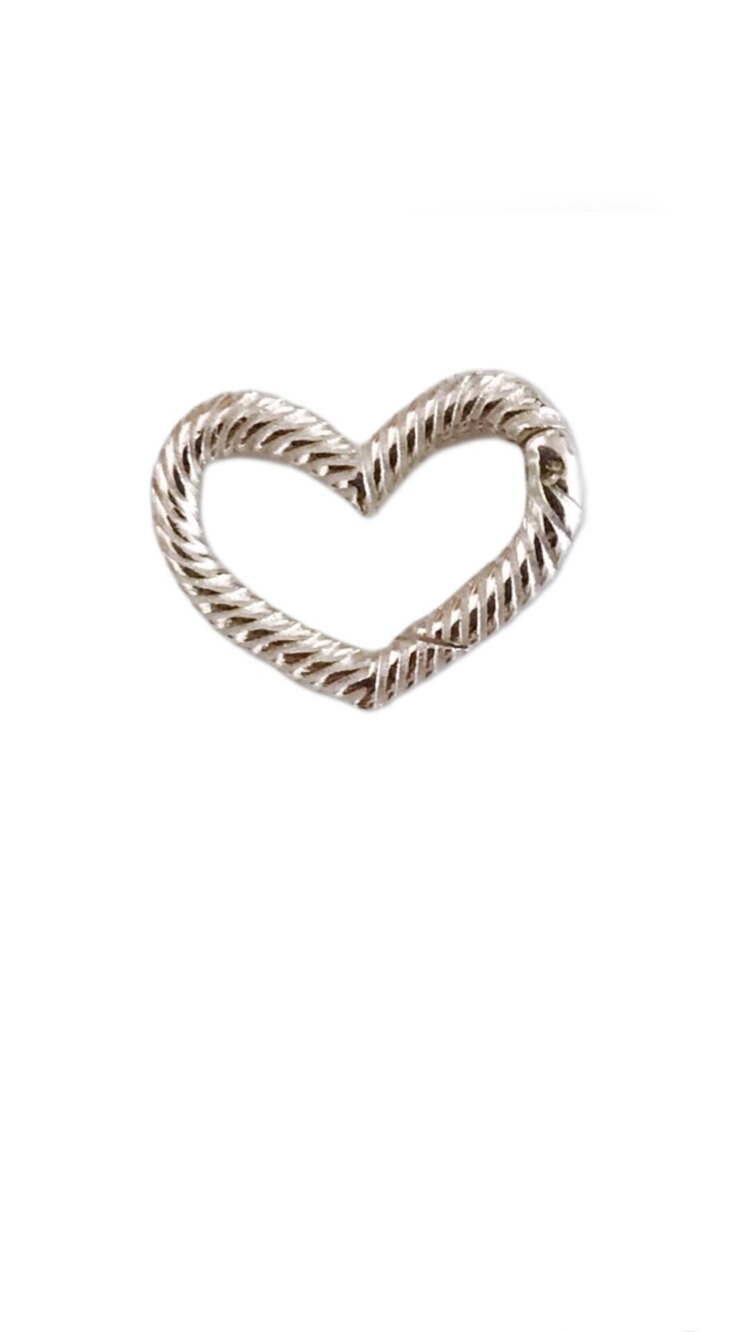 1 Pc Sterling Silver Hinged Heart Push Gate Clasp, Interchangeable ...