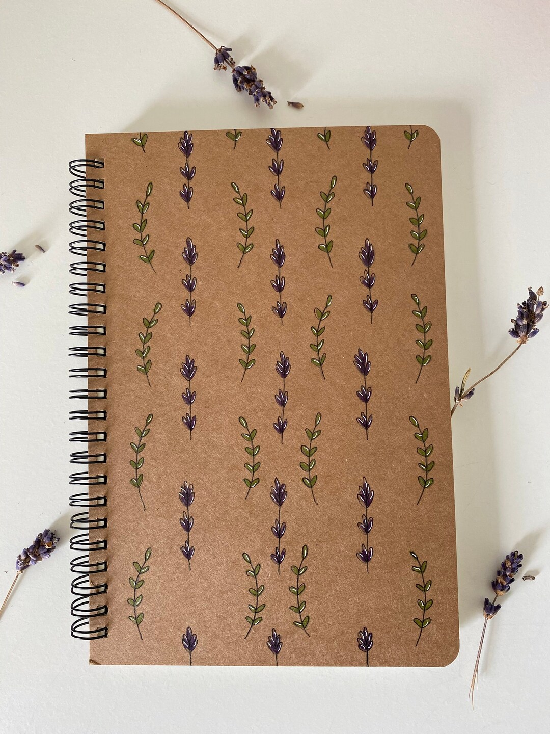 Hand Designed Lavender Pattern Small Spiral Notebooks - Etsy