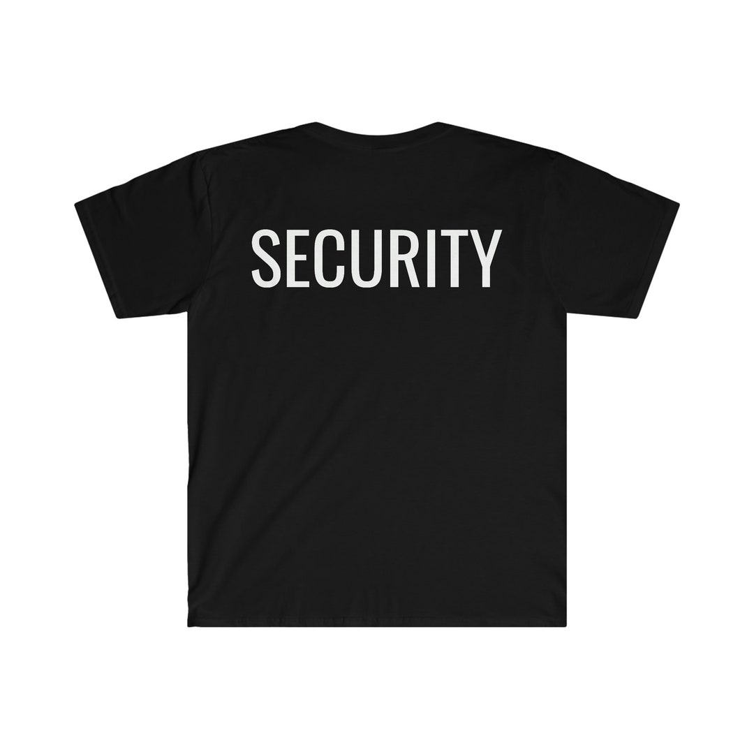 Security T-shirt | Muscle Fit | Security Tee | Front or Back Printed - Etsy