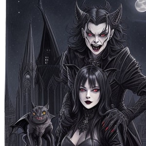 Goth Vampires in a Gothic Spire Dark World Instant Digital Download - Etsy