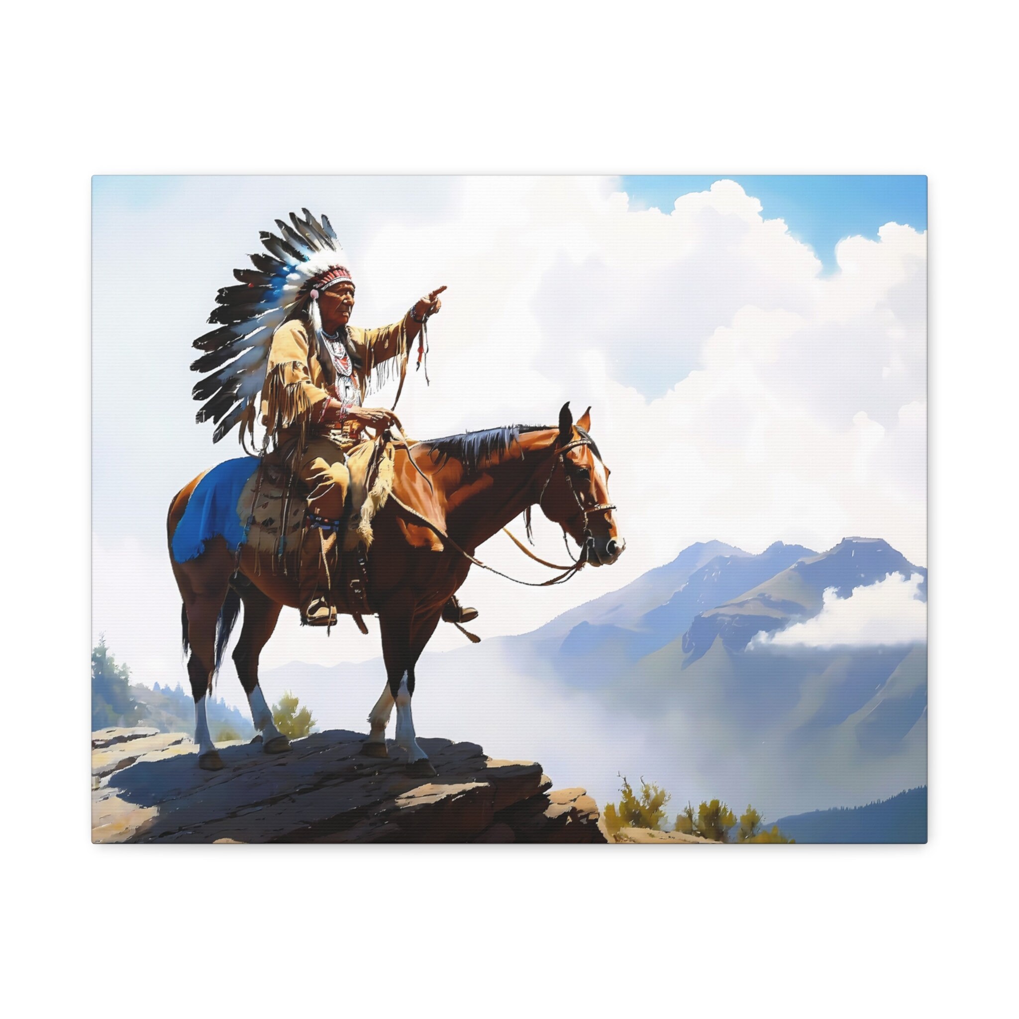 Indian Chief on a Horse: Canvas Gallery Wraps Reproduction - Etsy
