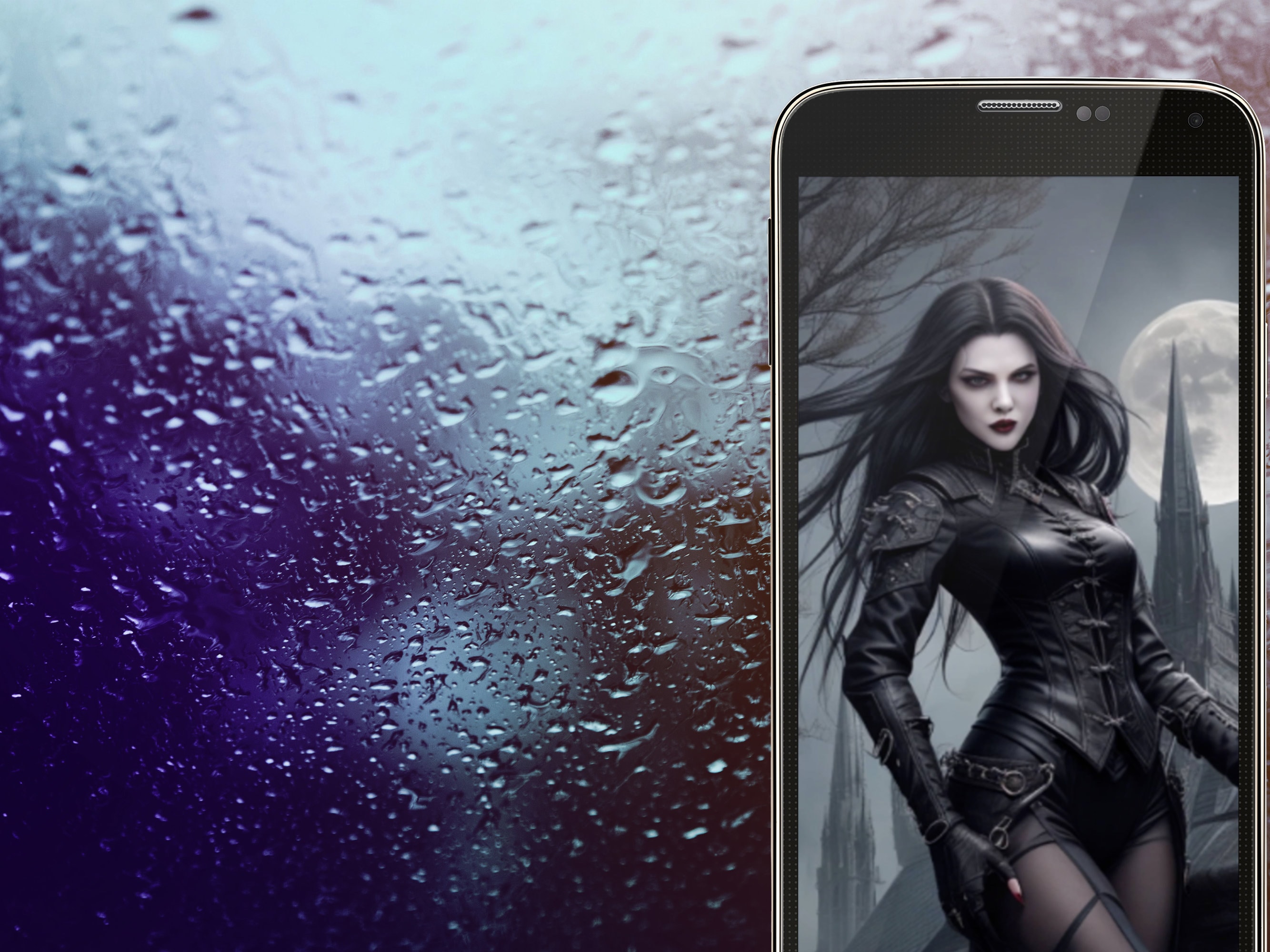 Updated! Goth Vampires in a Gothic Spire Dark World Wall Art Clip Art ...