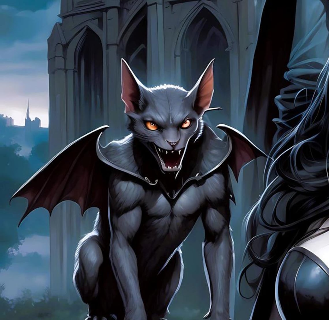 Goth Vampires in a Gothic Spire Dark World - Instant Digital Download ...