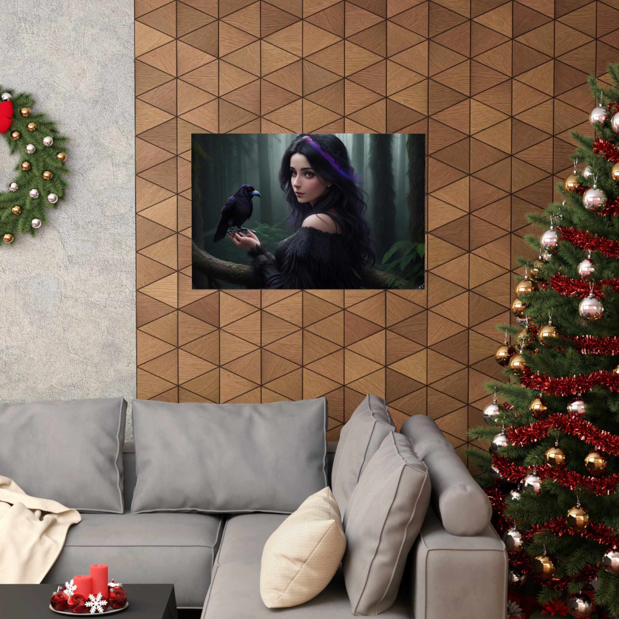 Quoth the Raven Wall Art, Ai-generated POD Poster Matte Horizontal ...
