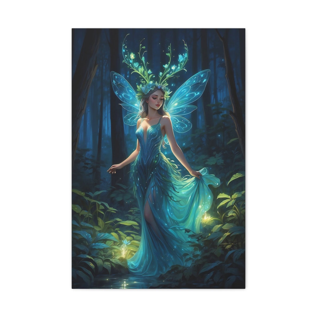Night Glow Wood Nymph: Canvas Gallery Wraps - Etsy