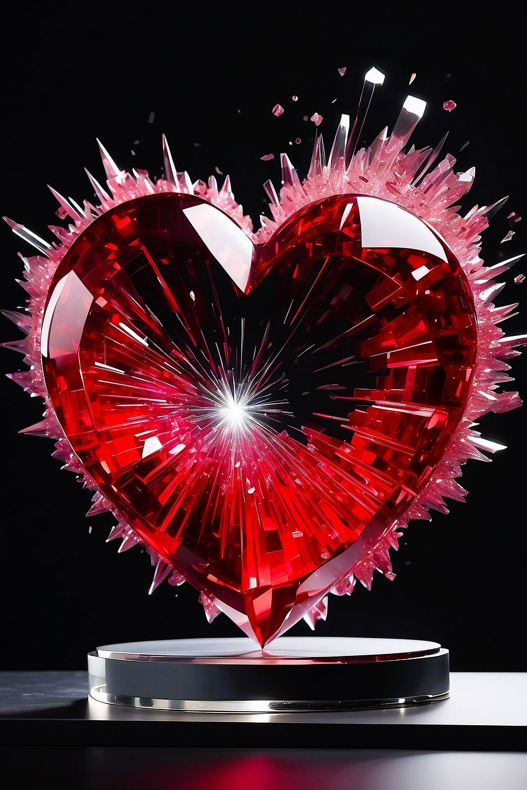 Love Struck, Ruby Glass Heart: Instant Digital Download - Etsy