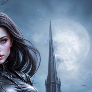 Gothic Vampire Wall Decor Clip Art – Dark Spire Vampires Digital Download, Goth Horror ...