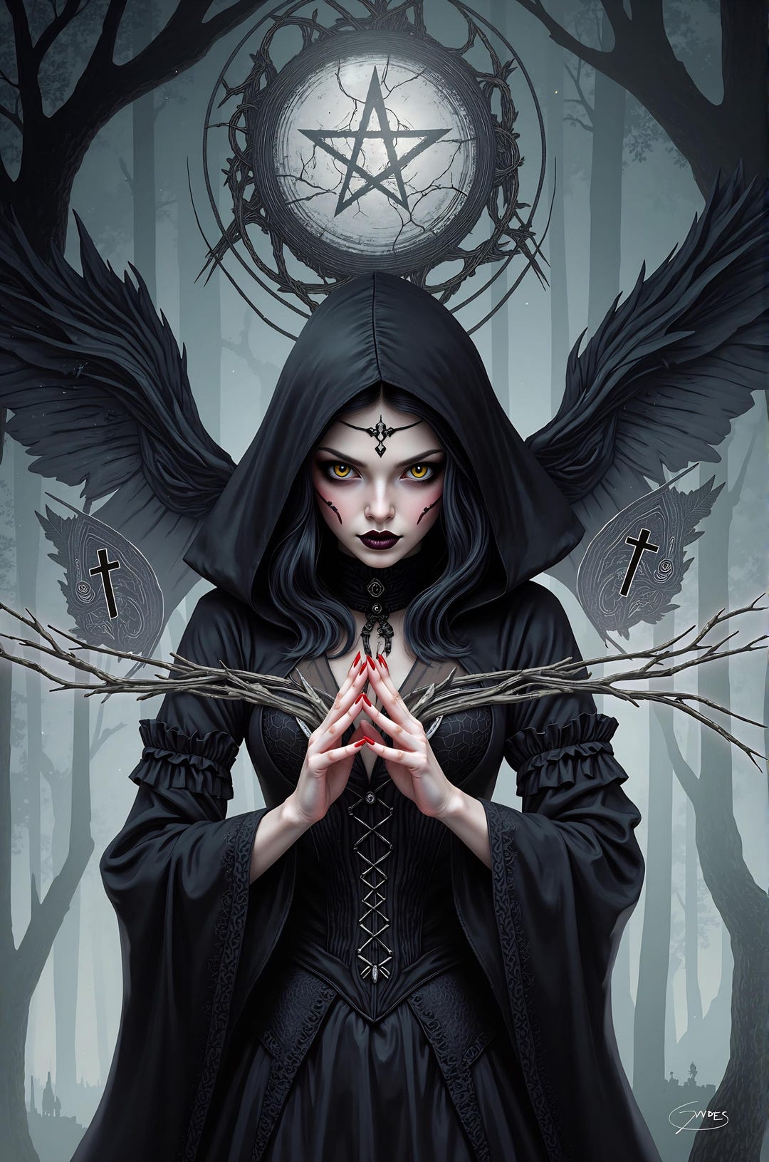 Gothic Enchantress | Magical Artwork | Digital Download | Dark Fantasy ...