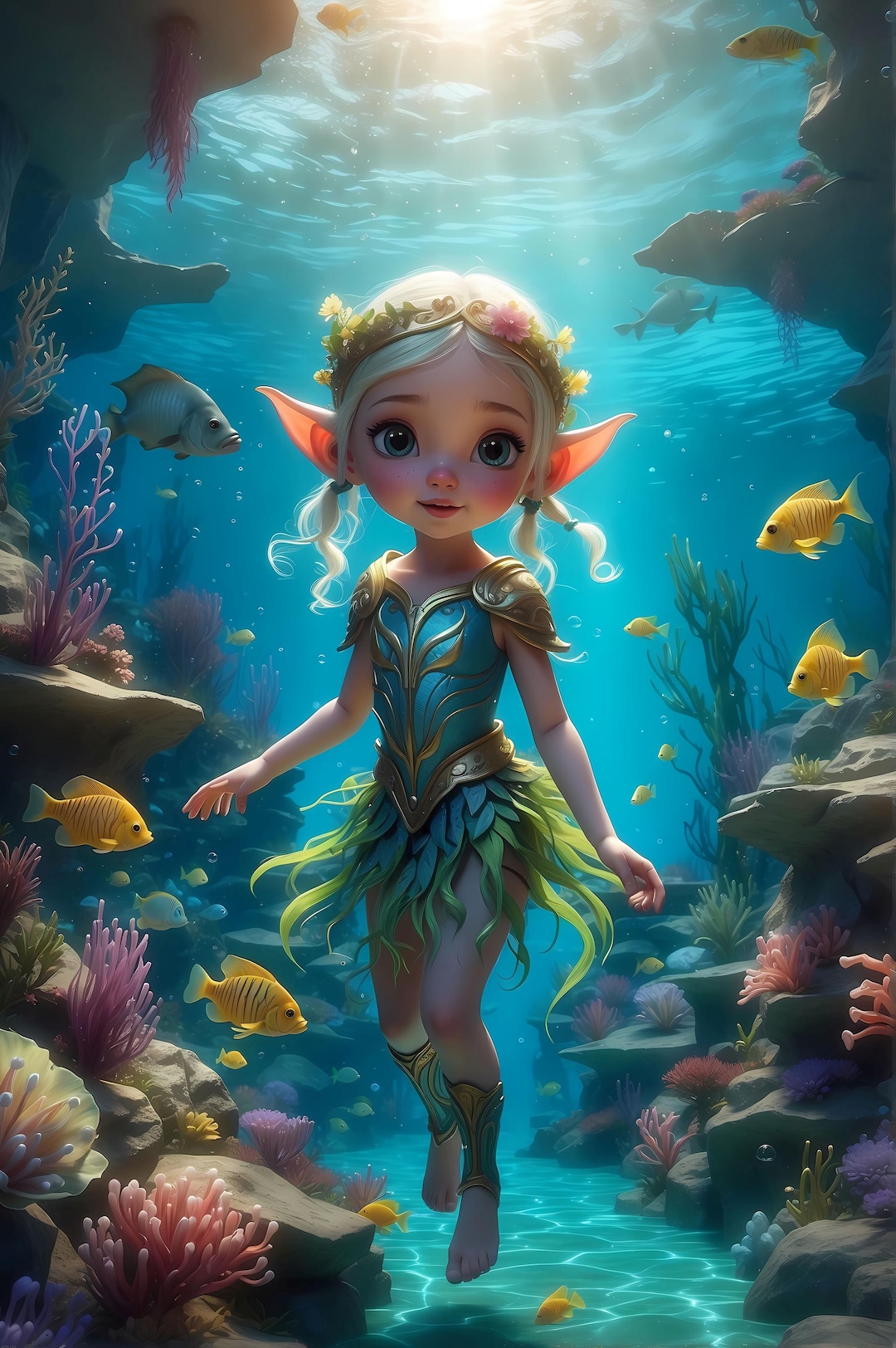 Water Wonderland, Digital Download, Enchanted Water Elf Child Figure ...