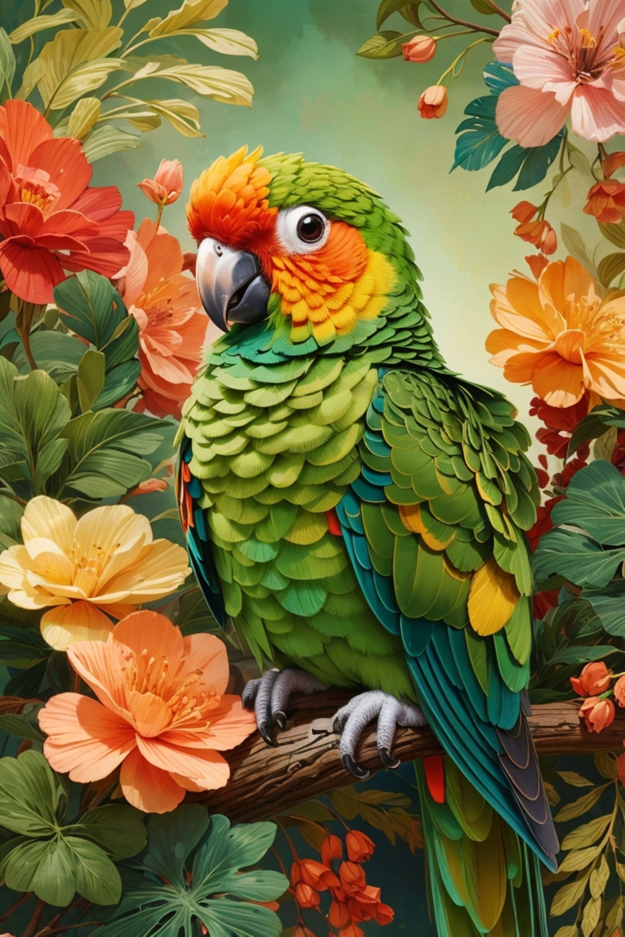 Green-cheek Conure Parrot Downloadable Decor Wall Art Clip Art Instant ...