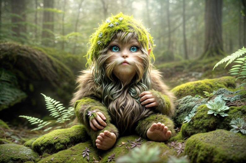 Baby Sasquatch Digital Art Print: Adorable Forest Creature Nursery ...