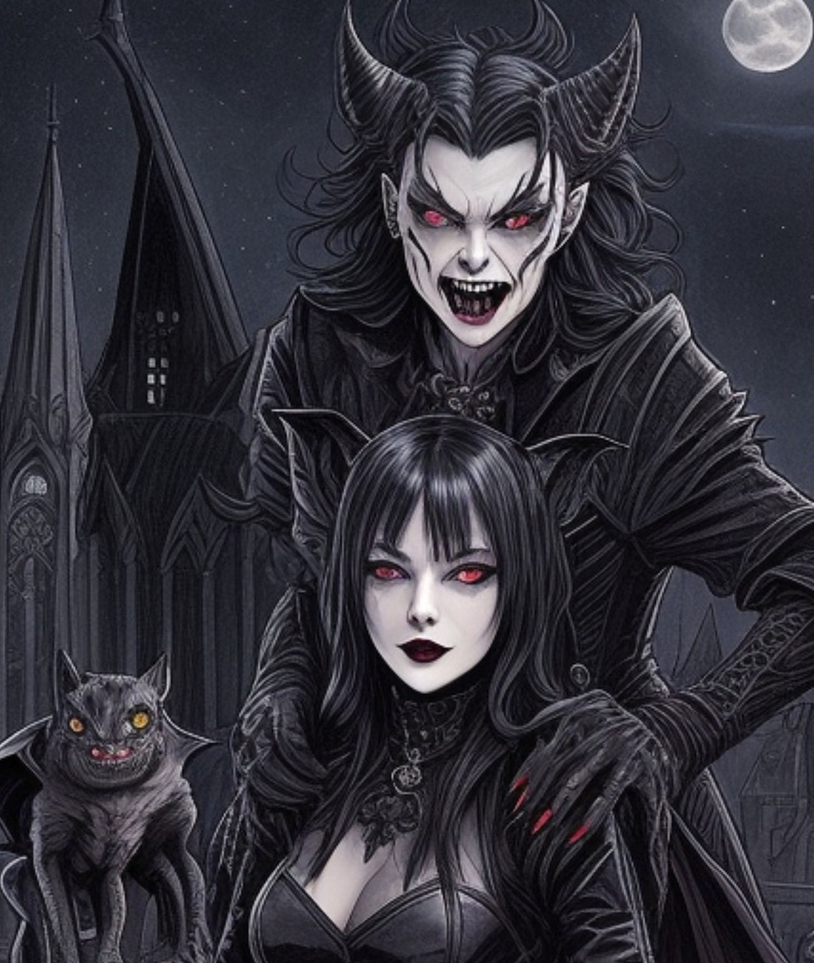 Goth Vampires in a Gothic Spire Dark World Instant Digital Download - Etsy