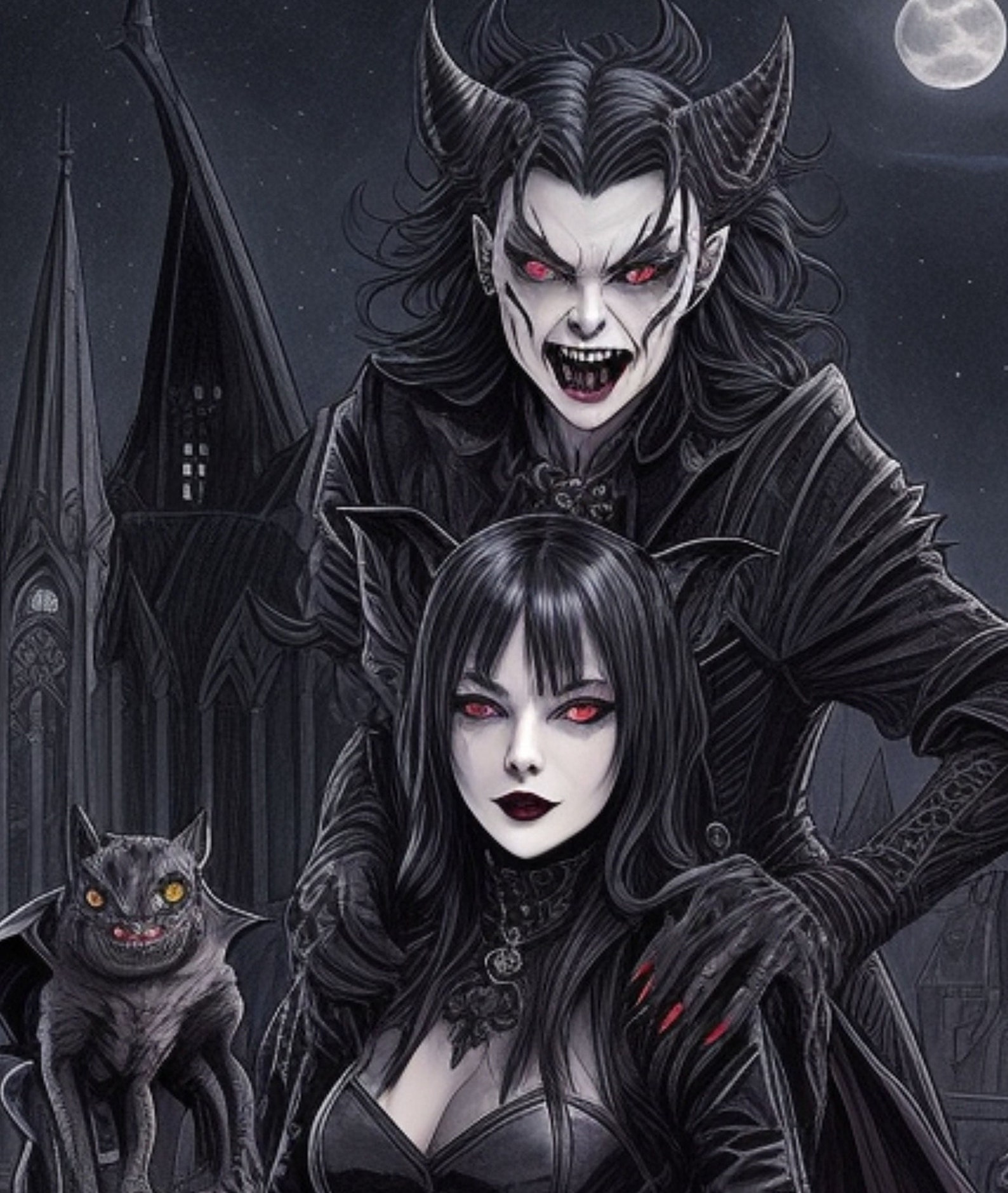 Goth Vampires in a Gothic Spire Dark World Instant Digital Download - Etsy