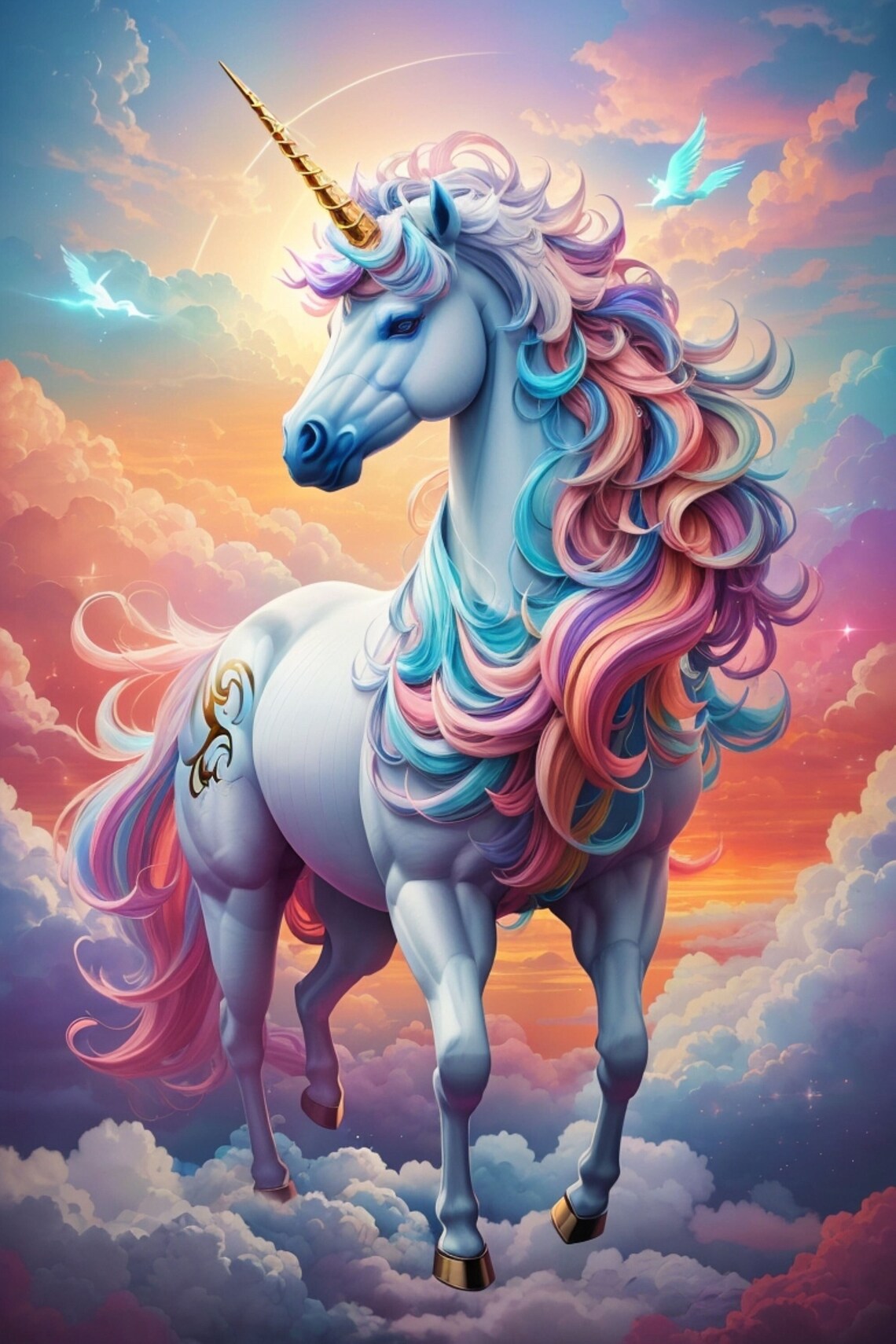 Mythical Creature Unicorn Art Ethereal World Home Wall - Etsy