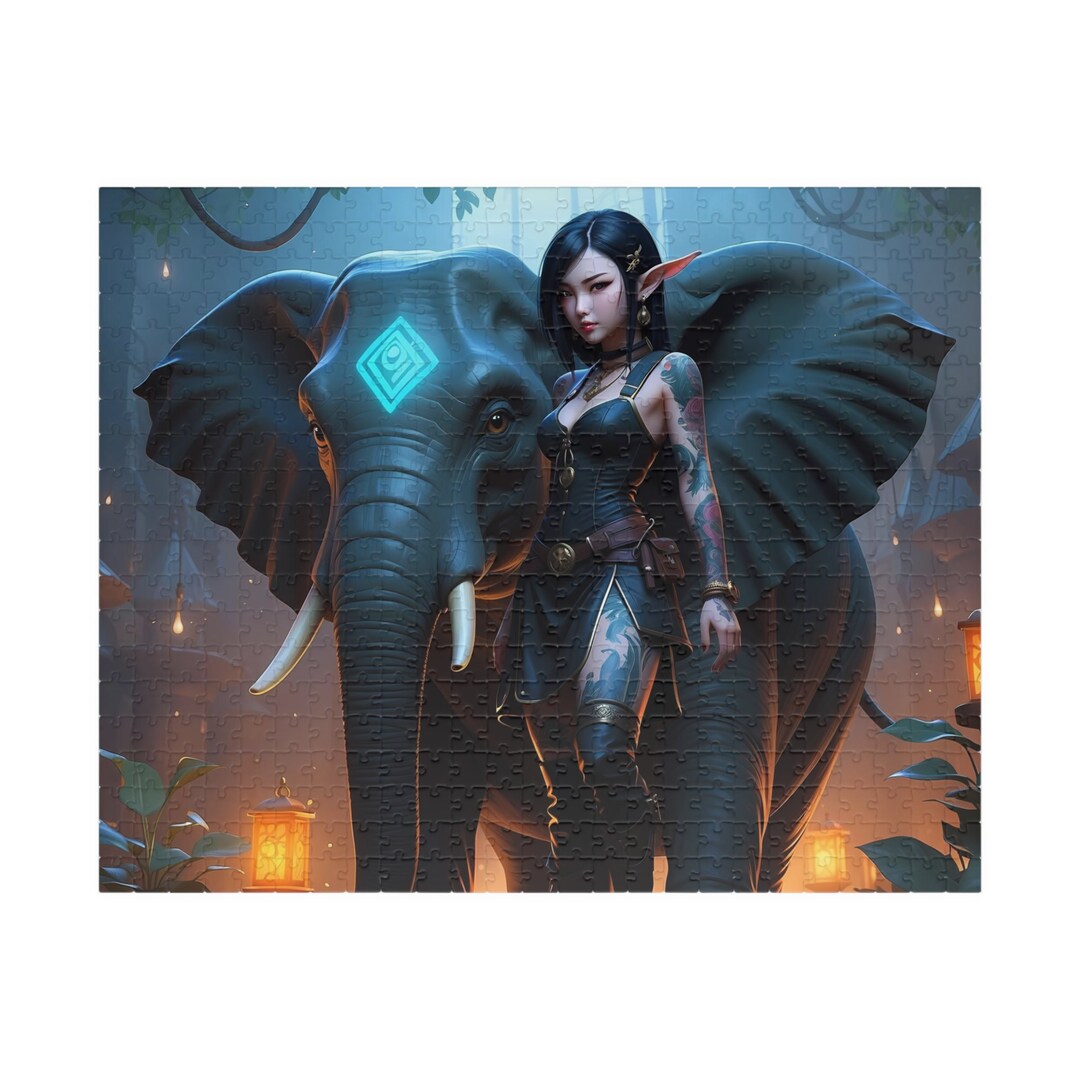 Savage Teen Elf With Elephant Companion: Puzzle 110, 252, 520, 1014 ...