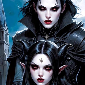Goth Vampires in a Gothic Spire Dark World - Instant Digital Download ...