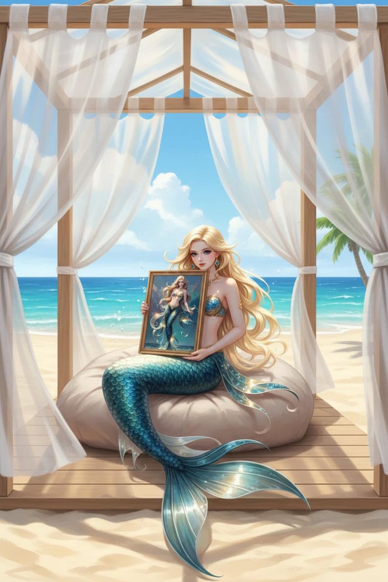 Mermaid Wall Art Print: Magical Ocean Fantasy, Nautical Decor - Etsy