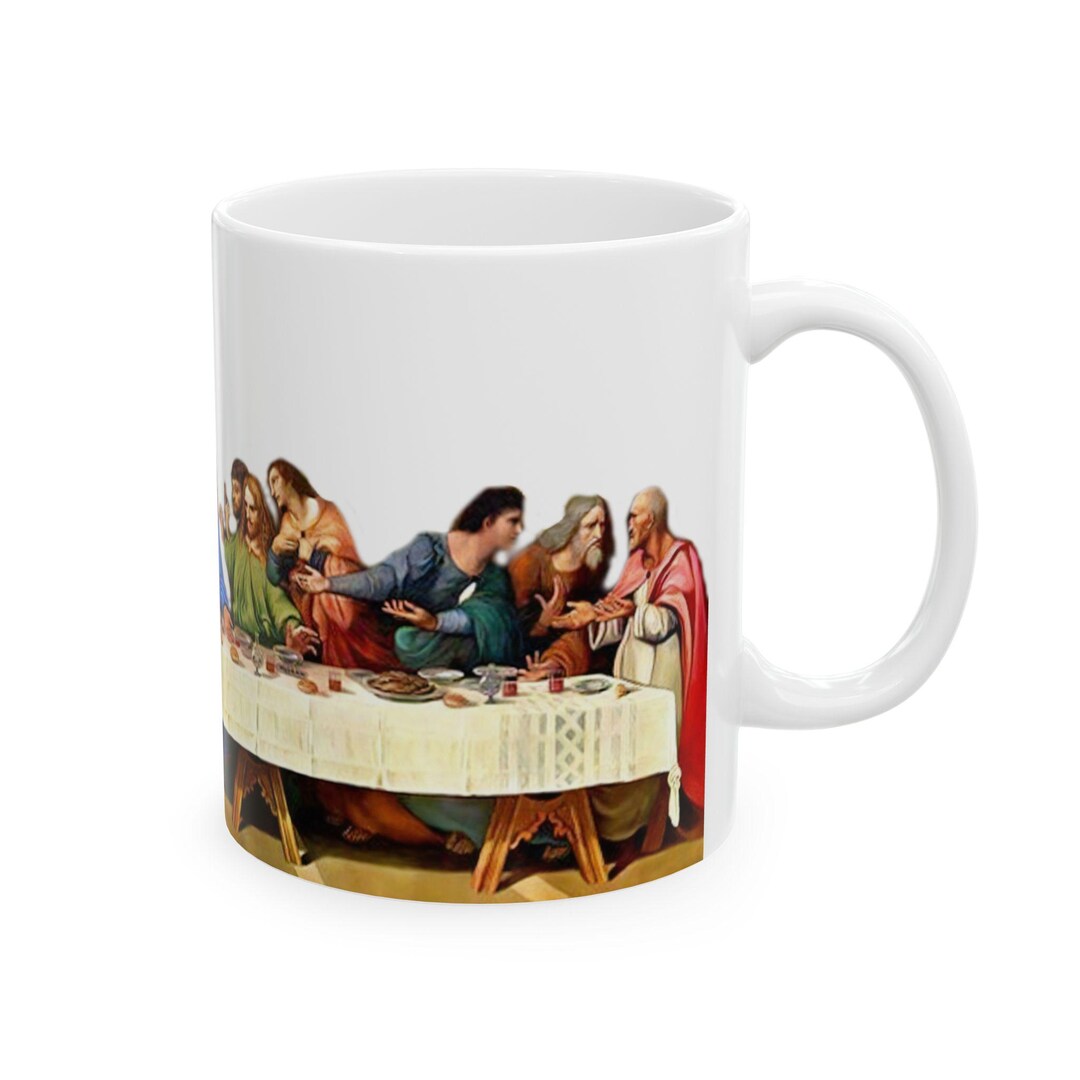 Religious Ceramic Mug, the Last Supper Artwork, Christian Coffee Cup ...