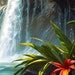 Caribbean Goddess Art Print: Tropical Waterfall Illustration (digital ...