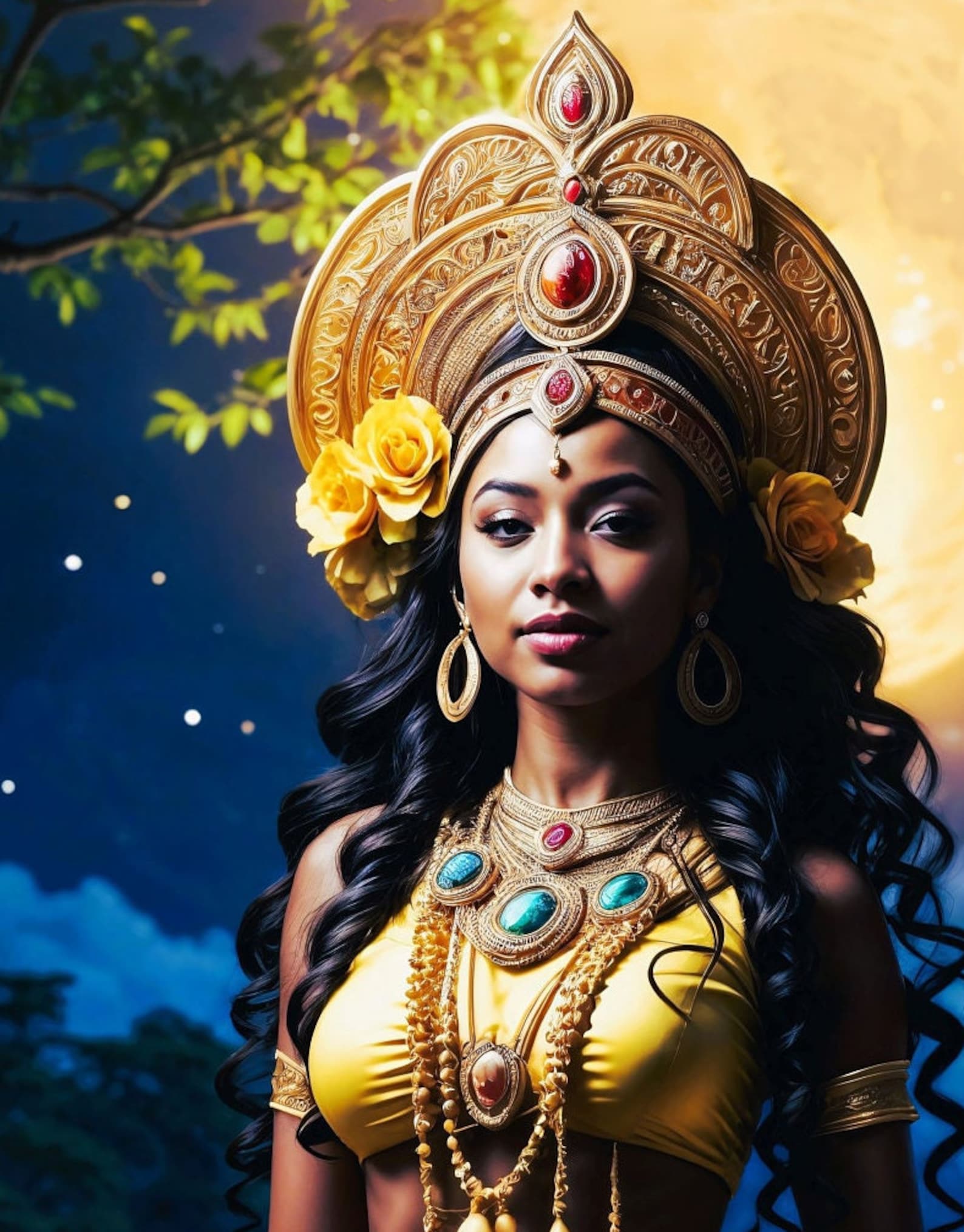 Orisha Oshun Art, Yoruba Goddess, Wall Art, Divine Feminine Home Decor, Oshun Digital ...